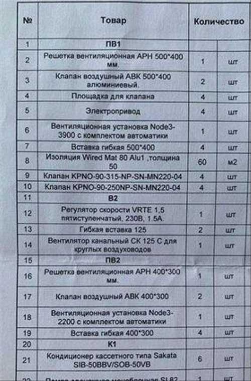 Система вентиляции, новая, полный комплект