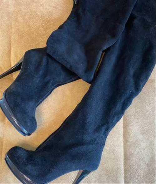 Ботфорты черные на каблуке