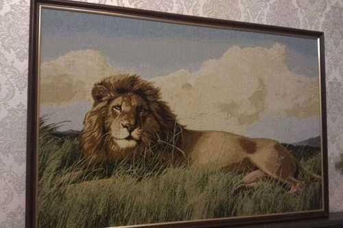 Картина гобелен Лев
