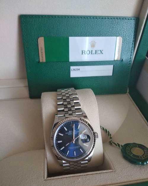 Rolex Datejust 36 mm синие на юбилее ref.126234