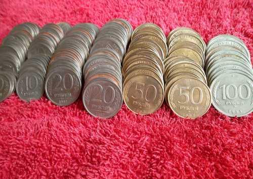Монеты 20р 10р-1992г. 100р 50р-магнитные-1993г