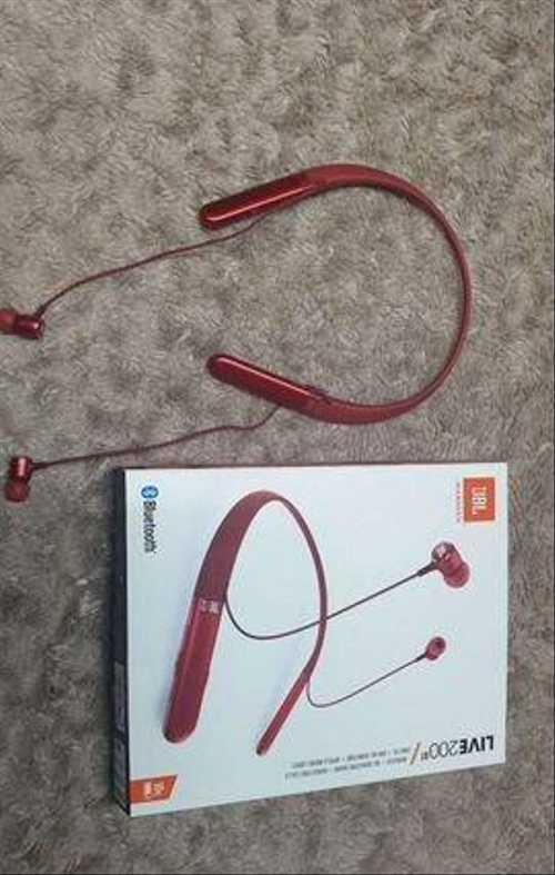 Наушники Bluetooth гарнитура JBL Live 200BT Red