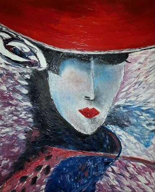 Картина "Девушка в красной шляпе"