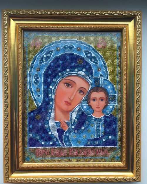 Икона бисером пресвятой Богородицы Казанской