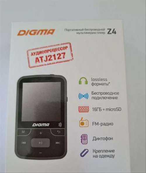 Mp3 плеер DigmaZ4 с bluetooth,новый