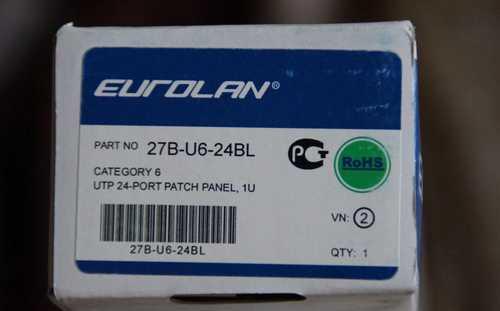 Патч-панель 6 кат. Eurolan 27B-U6-24BL 24 порта