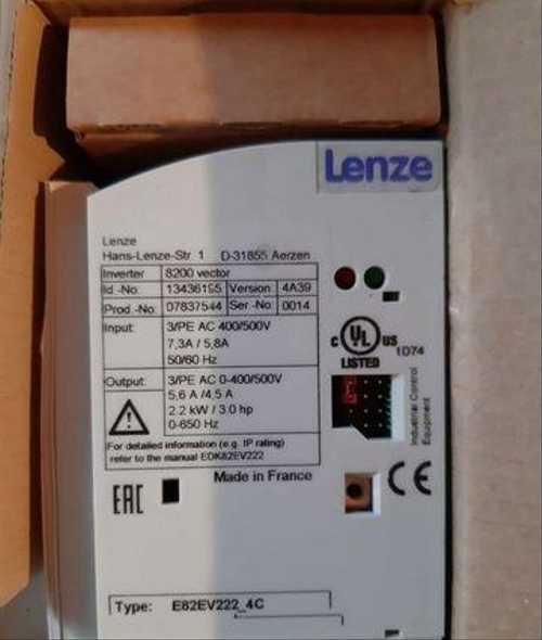Частотный преобразователь lenze E82EV222K4C 8200 V
