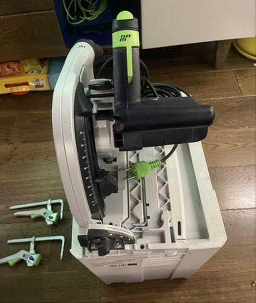 Погружная пила festool TS 75 EBQ и струбцины