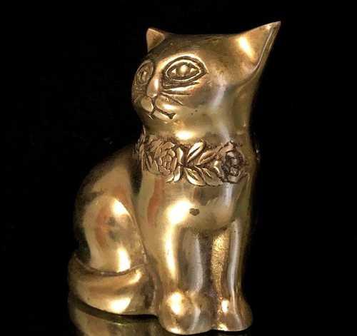 Кот кошка статуэтка скульптура латунь бронза Англи