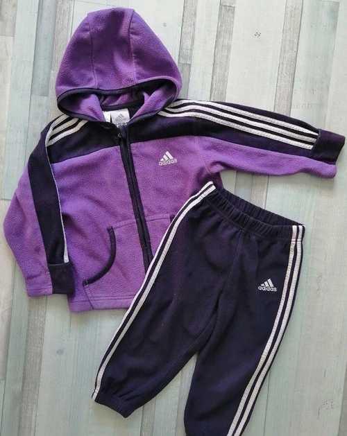 Флисовый костюм штаны и кофта adidas 86