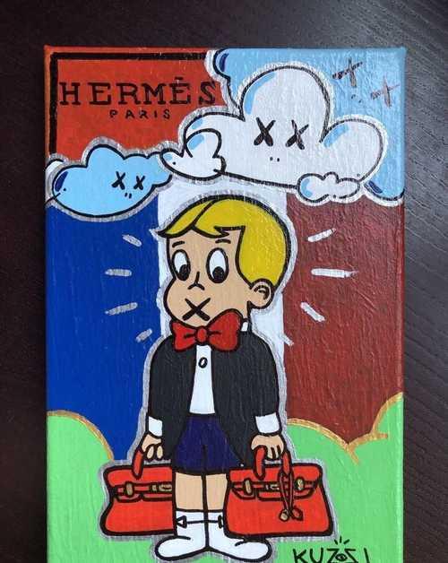 Картина Richie Rich Hermes Paris Kaws не печать