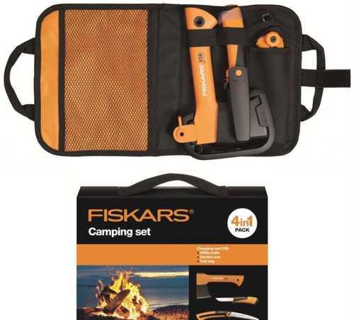 Набор туристический fiskars: топор X5 + нож K40 +