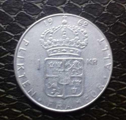 1 крона Швеция. Серебро