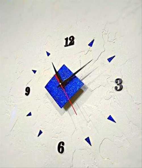 Настенные интерьерные 3D часы Синие