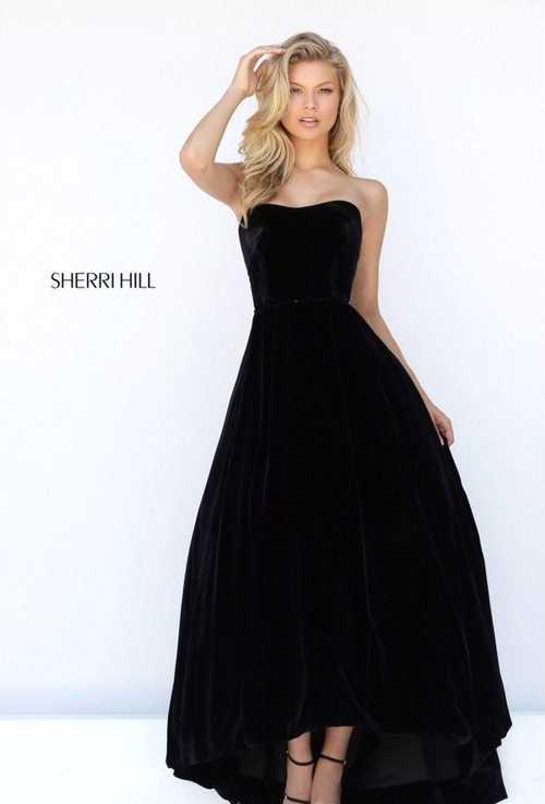 Синее бархатное платье Sherri Hill