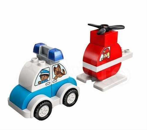 Конструктор Lego Duplo, Пожарный вертолет и полицейский автомобиль (10957)
