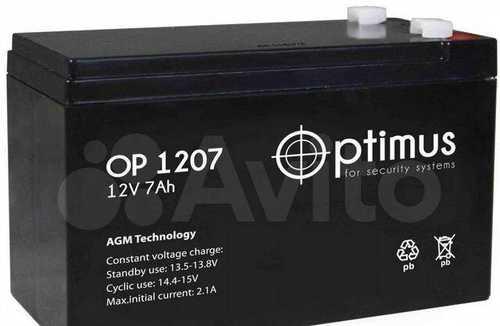 Аккумулятор Optimus OP-1207 (12В, 7Ач / 12V, 7Ah )