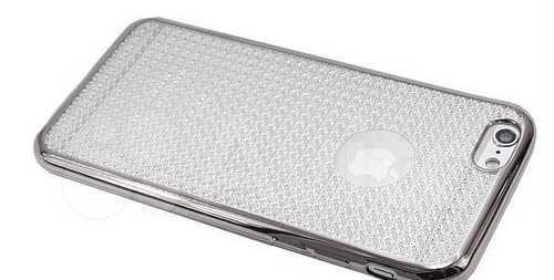 Чехол-накладка для iPhone 6\6S (4.7) C-case рамка diamond TPU серебро