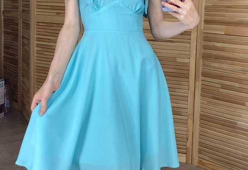 Платье шифоновое голубое