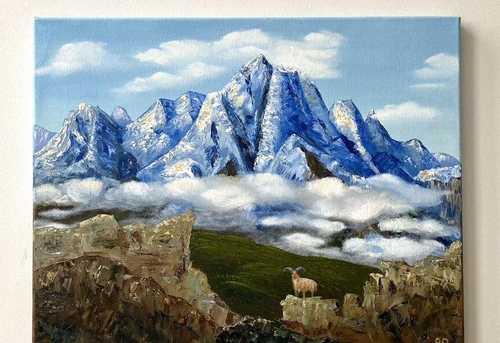 Картина Горы Горный пейзаж маслом на холсте