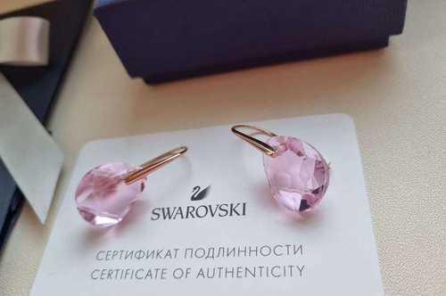 Серьги Swarovski Galet оригинал розовые
