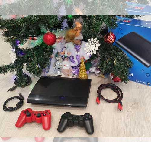 Прошитая Sony PS3 Super Slim 320GB, 2 джоя  45 игр