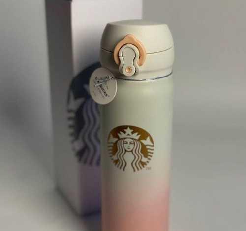 Термос starbucks розовый