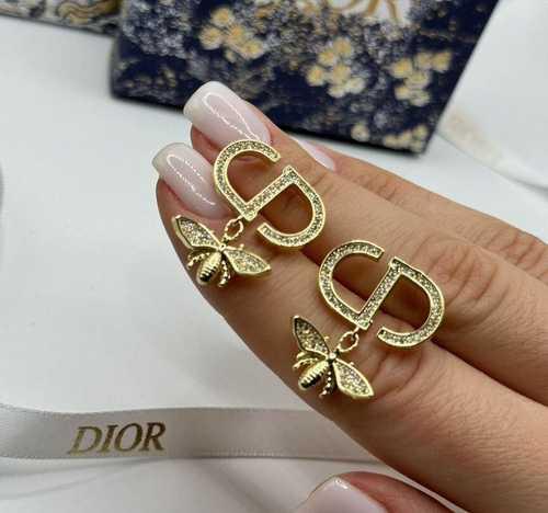 Серьги пчелка dior