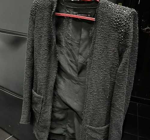 Твидовый пиджак zara xs