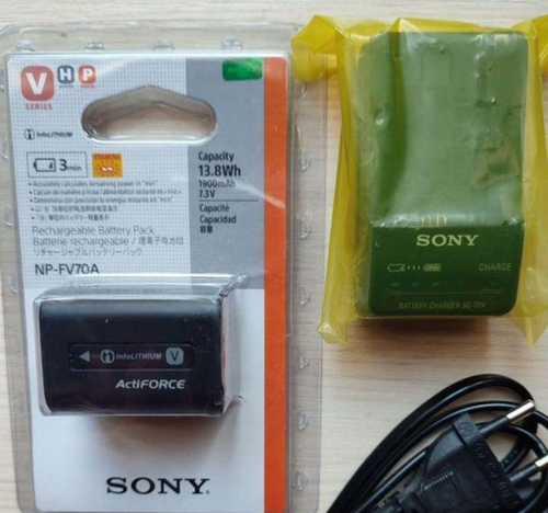 АКБ Sony NP-FV70A   зу Sony BC-TRV Новый комплект