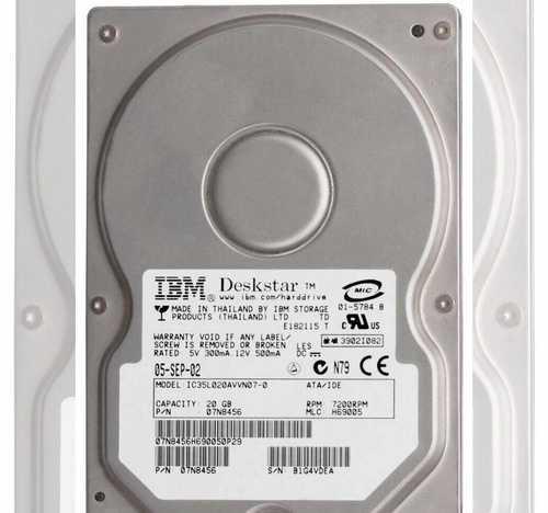 Жесткий диск IBM IC35L020avvn07-0 20Gb IDE 3.5