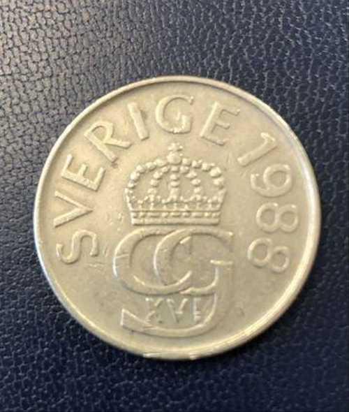 Монета 5 крон, Швеция, 1988 год