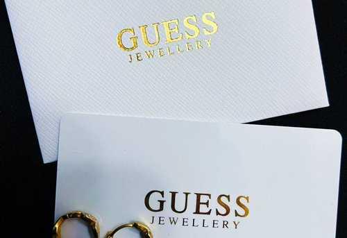 Позолоченные серьги guess