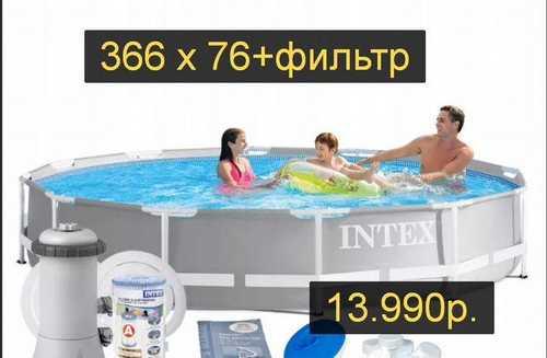 26712 бассейн 366 х 76 фильтр насос