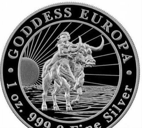 Серебряная монета Богиня Европа
