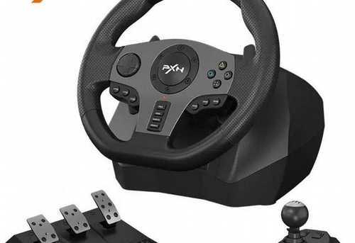 Игровой руль с педалями и кпп PXN V9