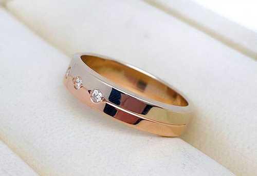 Золотое кольцо с бриллиантами 585пр. размер: 15