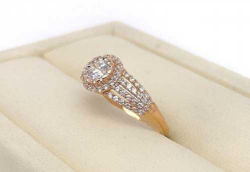 Золотое кольцо с камнями 585пр. размер: 15,7