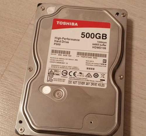 Toshiba 500 GB с небольшой наработкой