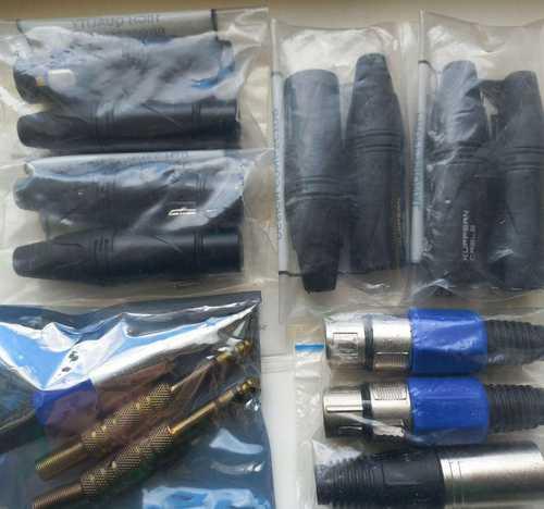 Разьёмы xlr, jack новые не паяные