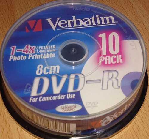 DVD-R диски Verbatim 1.4GB (под струйную печать)