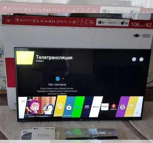 LG.400 герцовый,smart TV.WI-FI.42"(108 см),доставк