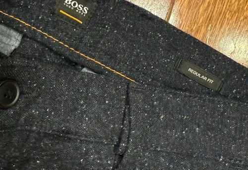 Брюки шерстяные мужские синие hugo boss
