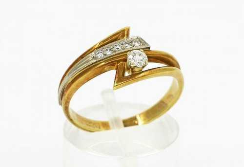 Кольцо с бриллиантами из золота 750 пробы