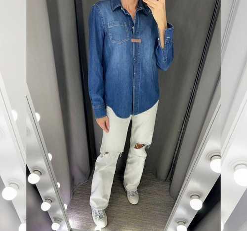 Джинсовая рубашка brunello cucinelli s-m-l