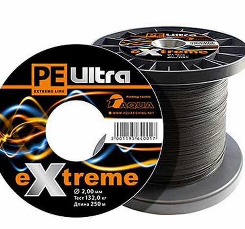 Шнур aqua PE ultra extreme 2,00 mm черный 250 m