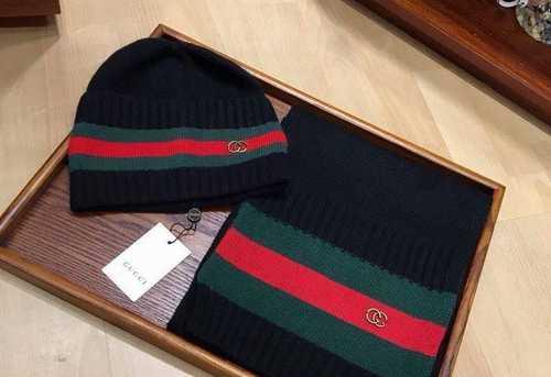 Новый набор Gucci шапка и шарф