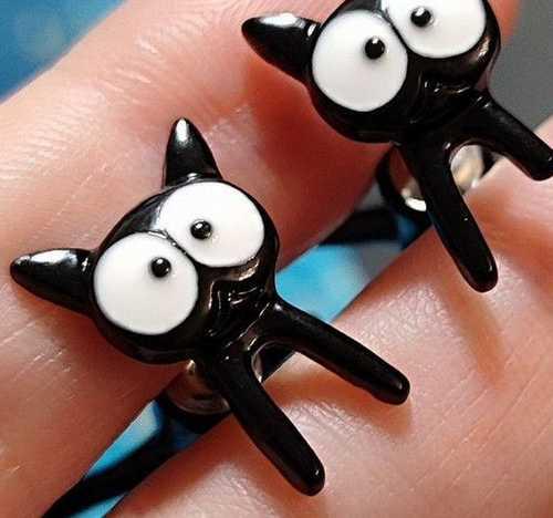 Серьги гвоздики Крошки-кошки
