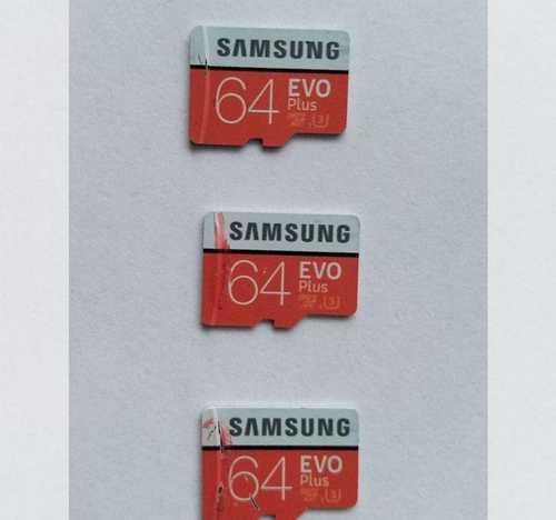 Карта памяти MicroSD UHS-I U3 Samsung EVO plus 64g