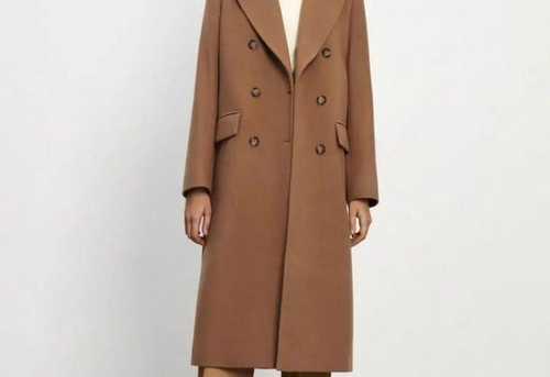 Пальто коричневое шерстяное calista 50 размер